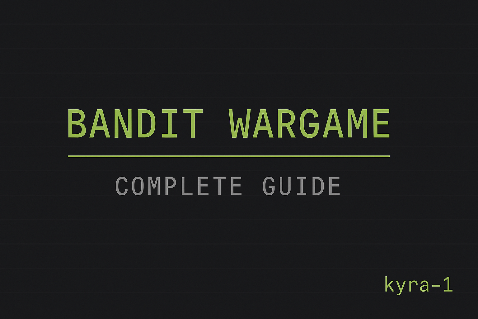 Over The Wire (Bandit) - Parte 1